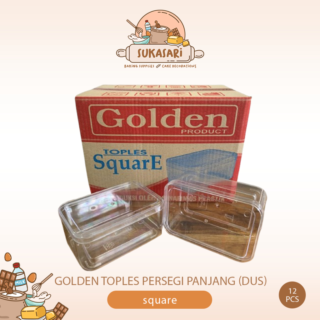 Jual Toples GOLDEN SQUARE PERSEGI 1 dus isi 12 pcs/ Dessert Box ...