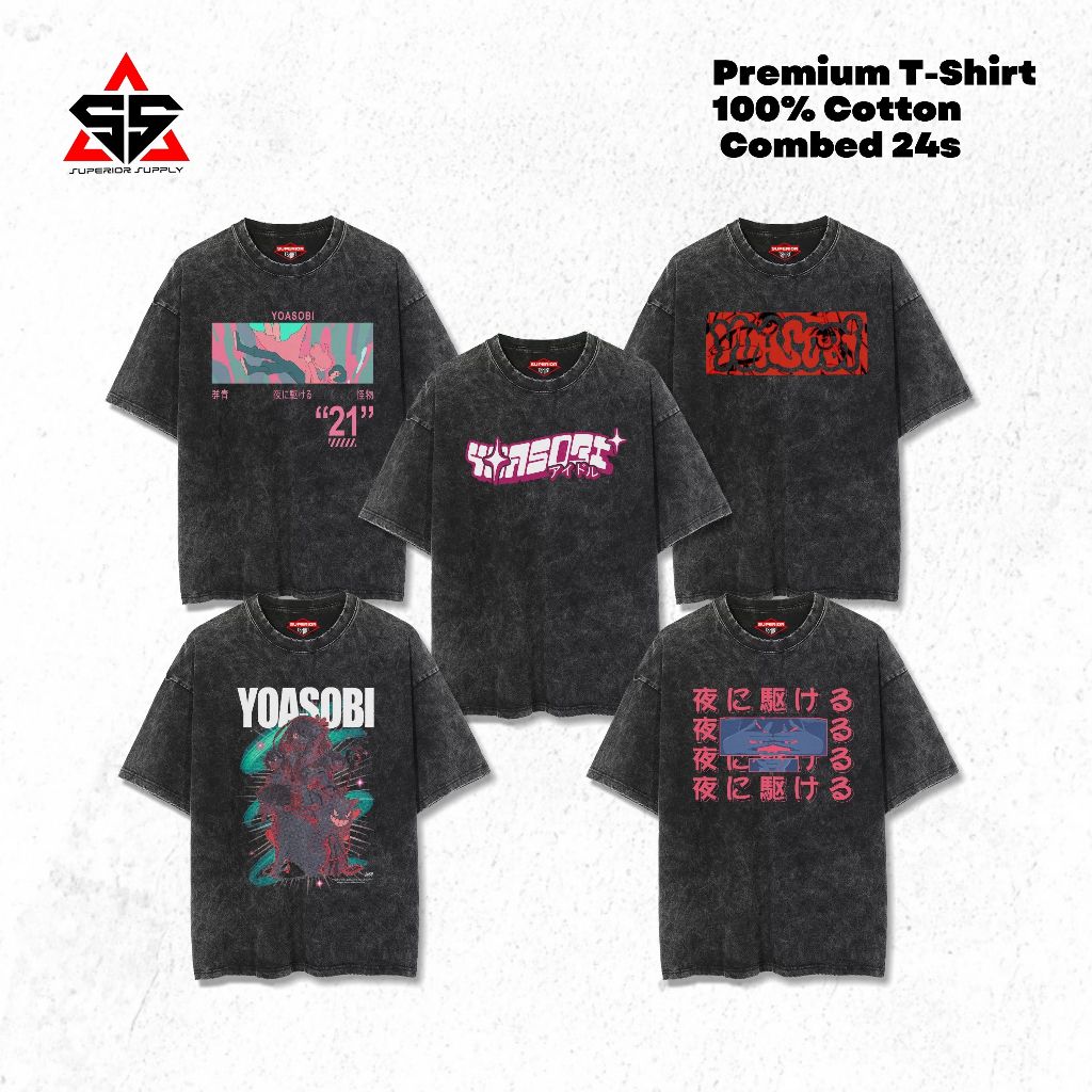 Jual SUPERIOR Kaos Yoasobi Oversize stonewash washed tshirt kaos Pop YOASOBI 1-13 | Shopee Indonesia