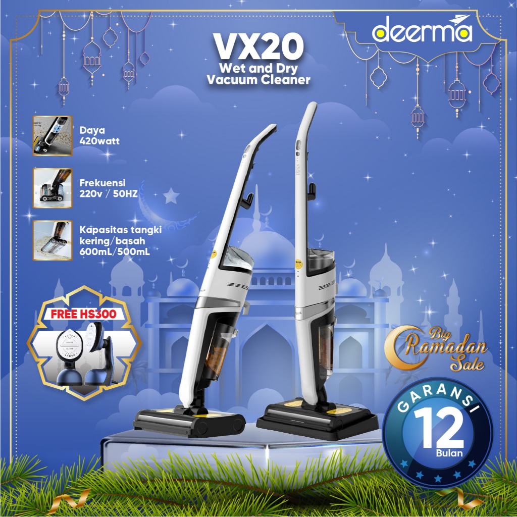 Jual Deerma VX20 Wet Dry Smart Vacuum Cleaner dual Shaft Penyedot Debu Basah | Shopee Indonesia