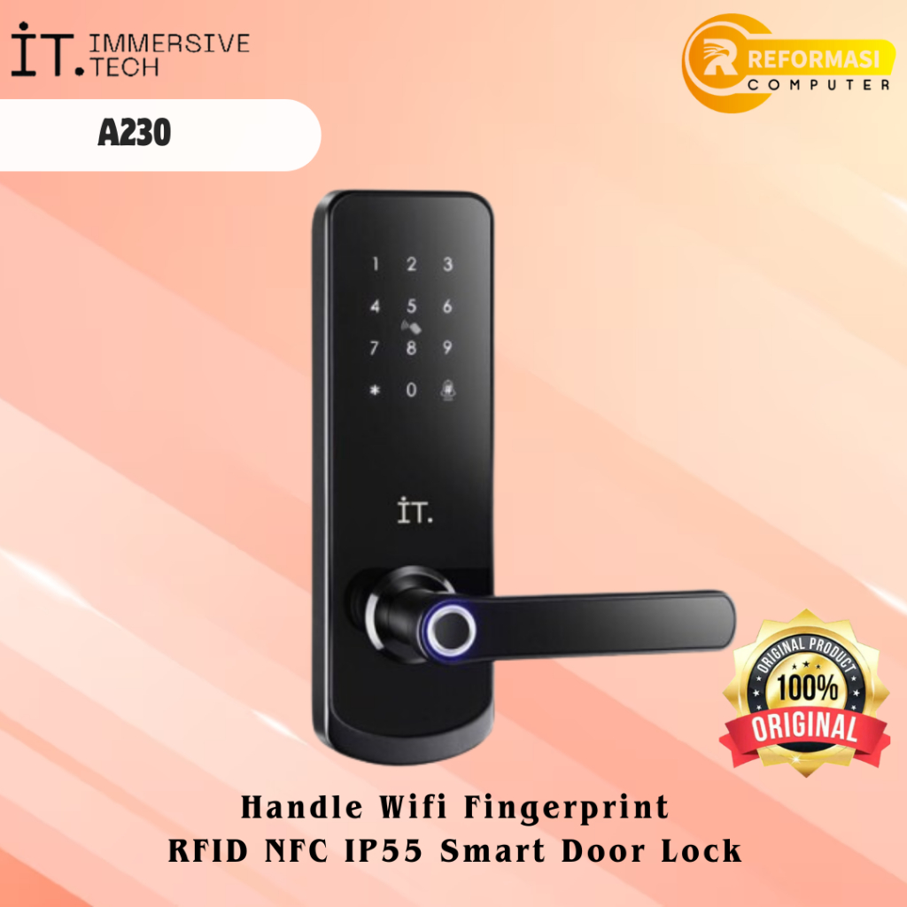Jual Smart Door Lock IT A230 - Handle Wifi Fingerprint RFID NFC IP55 ...