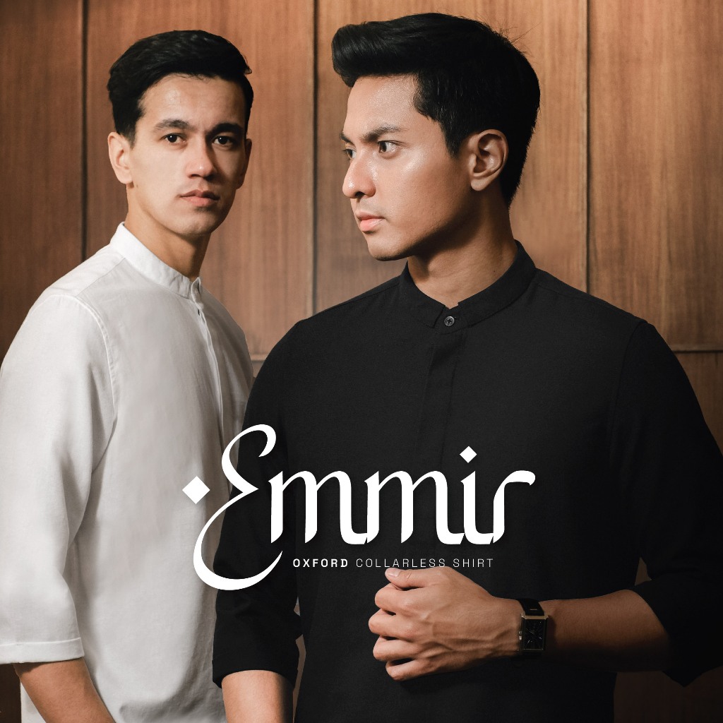 Jual CUTOFF Emmir Oxford Collarless Shirt Kemeja Koko Basic Polos Pria Lengan ¾ | Shopee Indonesia