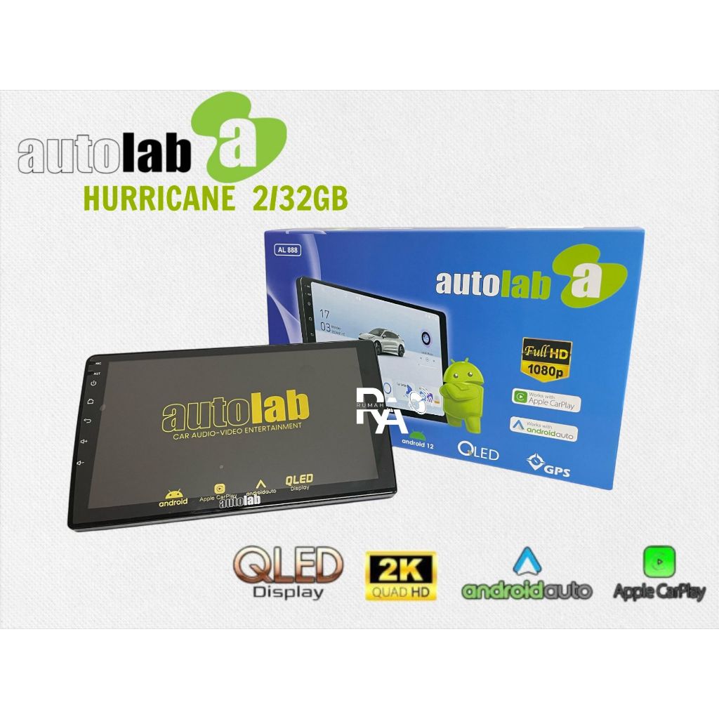Jual HEAD UNIT ANDROID AUTOLAB HURRICANE 9 INCH RAM 2/32GB ANDROID AUTO CARPLAY QLED 9 IN ...