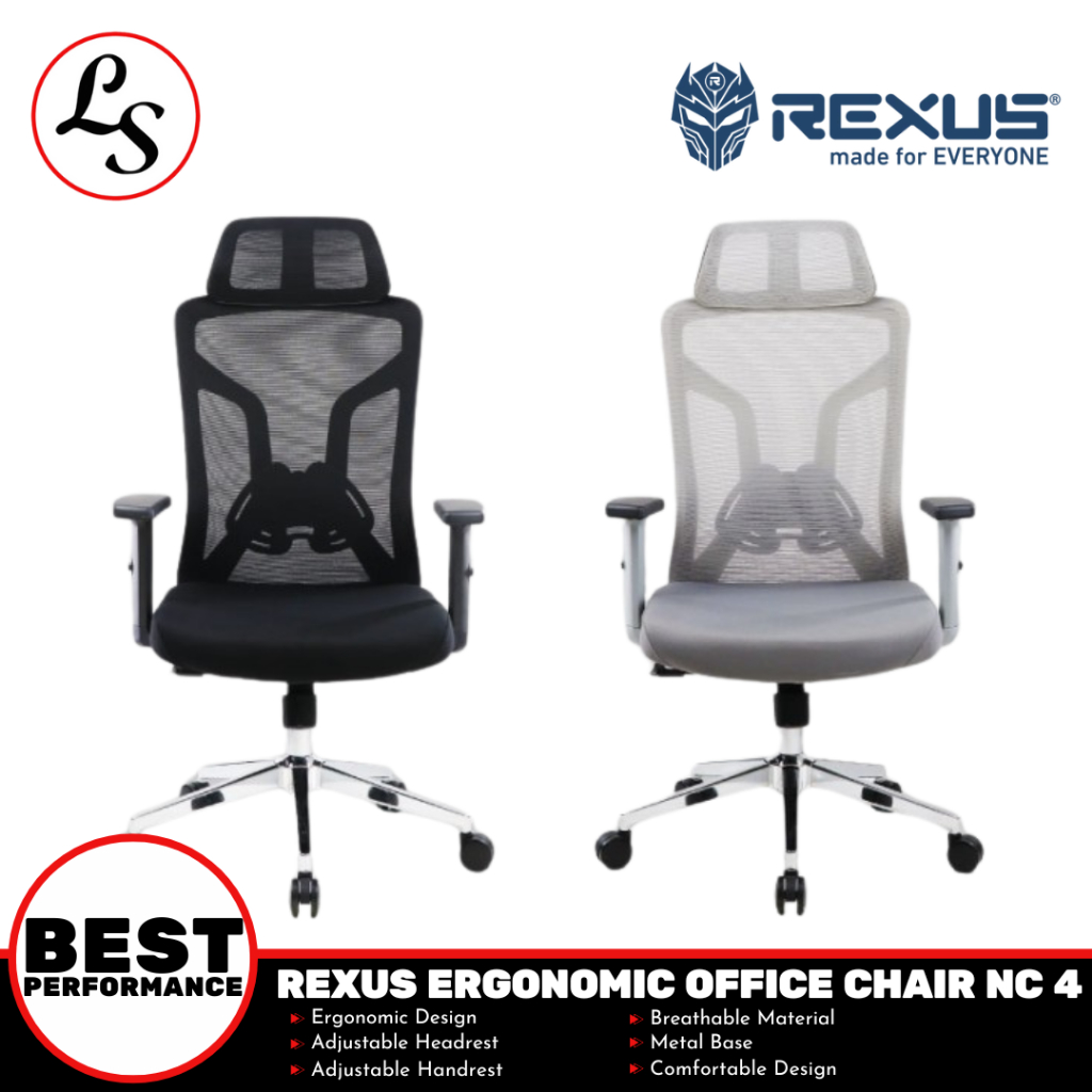 Jual REXUS ERGONOMIC OFFICE CHAIR NC-4 / NC4 Kursi Kantor | Shopee ...