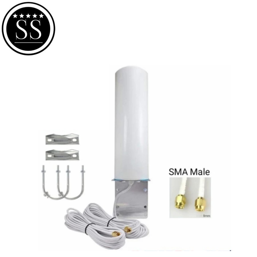 Jual antena modem router gsm wifi 4g lte omni outdoor dual sma male 5m ...