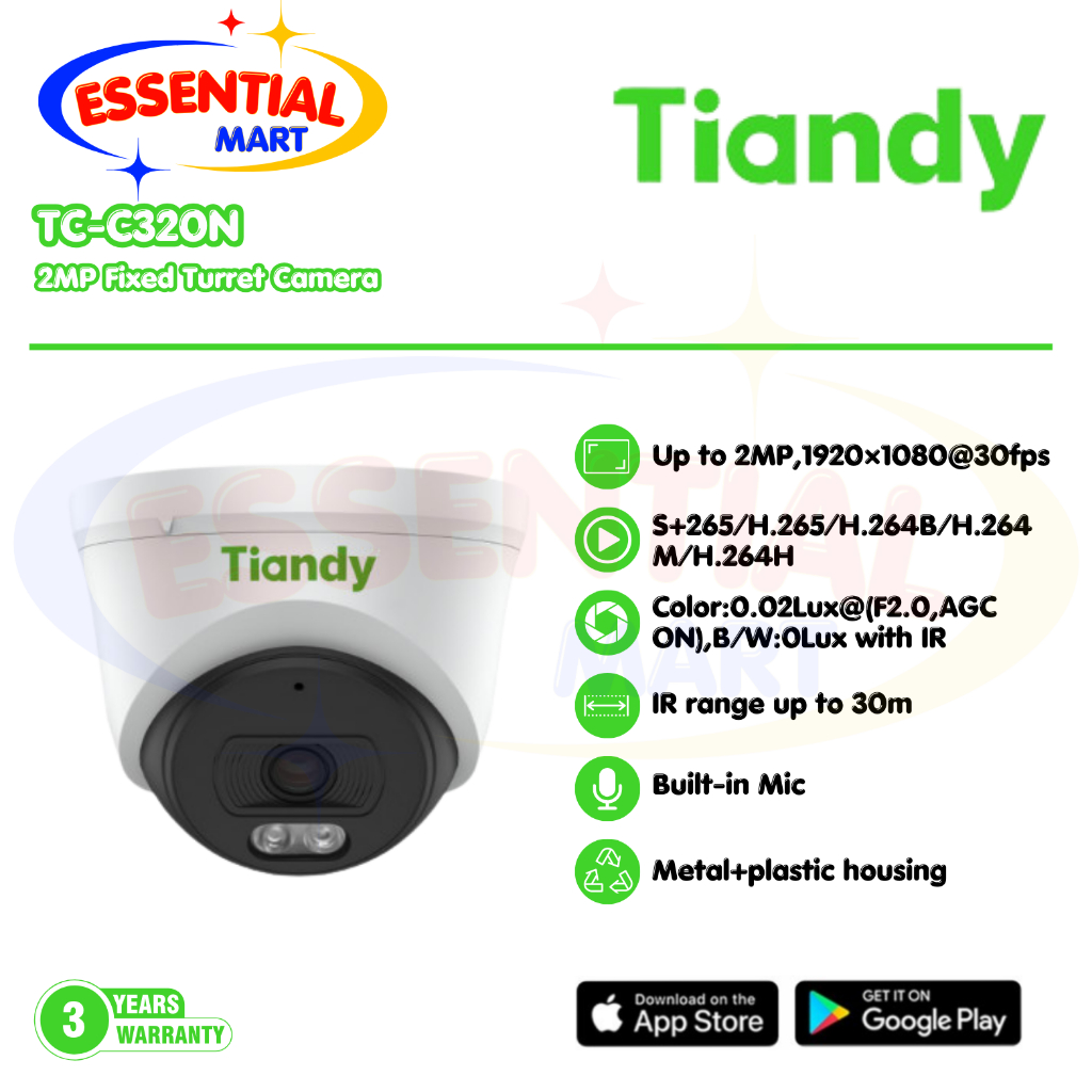Jual Kamera CCTV IP Tiandy TC-C320N 2MP Audio Indoor | Shopee Indonesia