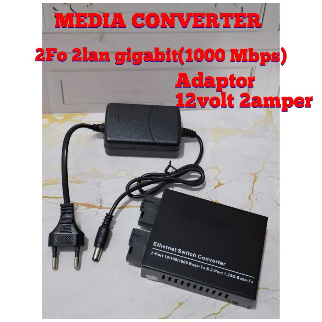 Jual Media Converter 2 FO 2 LAN 2 SC 2 RJ45 Gigabit 1000 Mbps Body ...