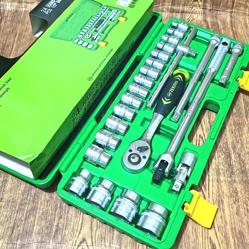 Jual KUNCI SOCK SET 24 PCS PVC TEKIRO HAND MATA SOK SHOCK SOCKET 24PCS BOX PLASTIK 6 12 PT 6PT ...