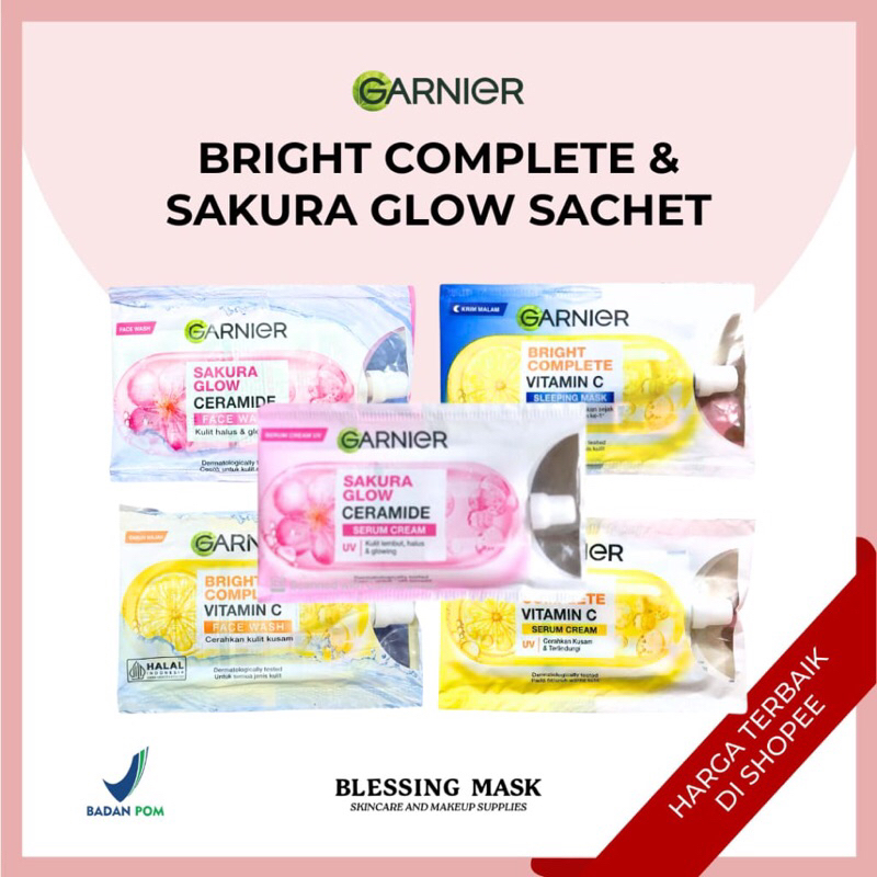 Jual GARNIER SACHET BRIGHT COMPLETE AND SAKURA GLOW SACHET | Shopee ...