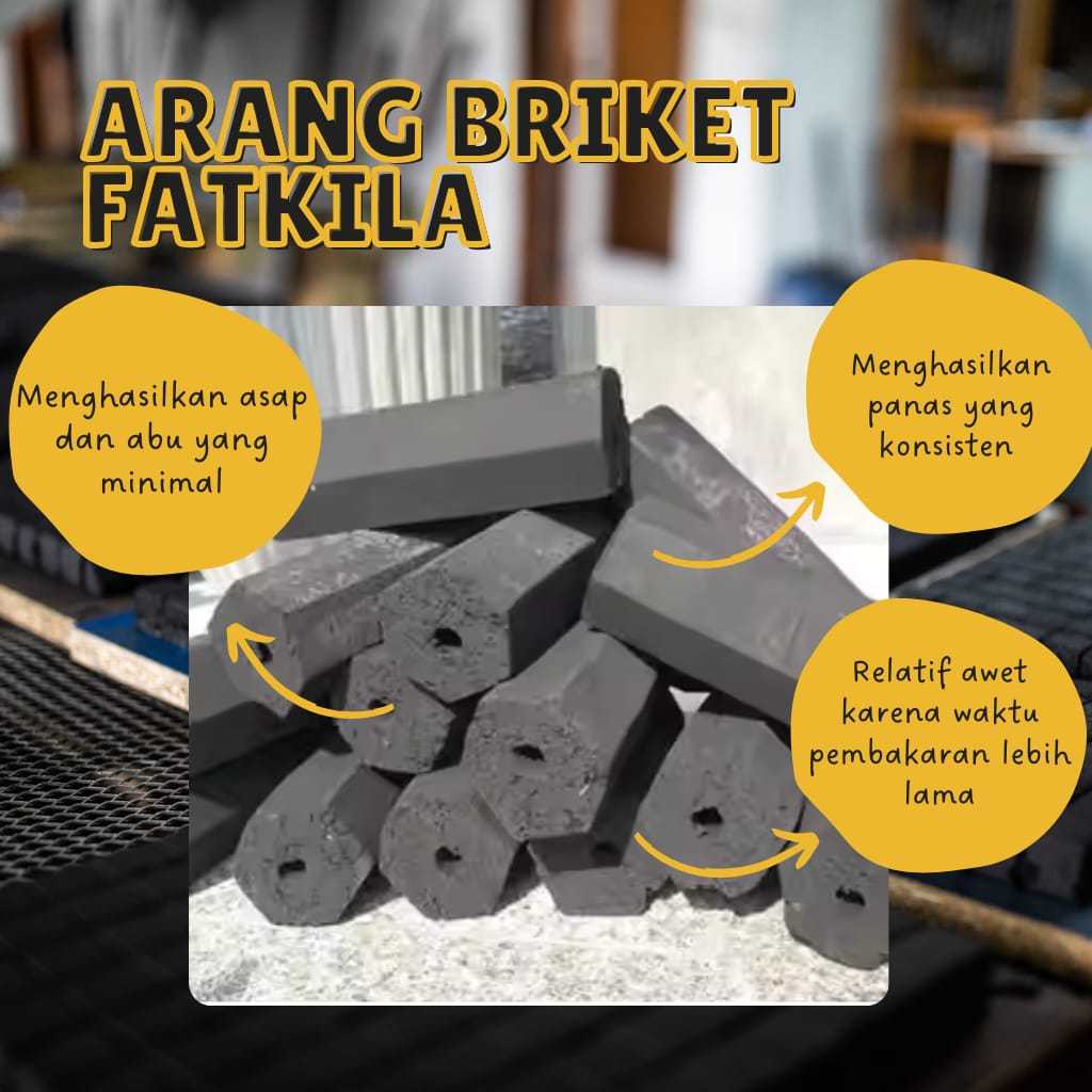 Jual [1 PACK ISI 1 KG] Arang Briket 1 KG/Hexagonal kiloan/Pengganti ...