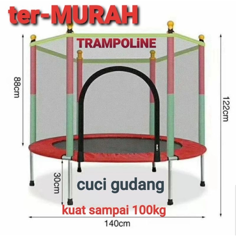 Jual Trampoline main anak 140 cm kuat kokoh utk 100kg termurah. | Shopee Indonesia