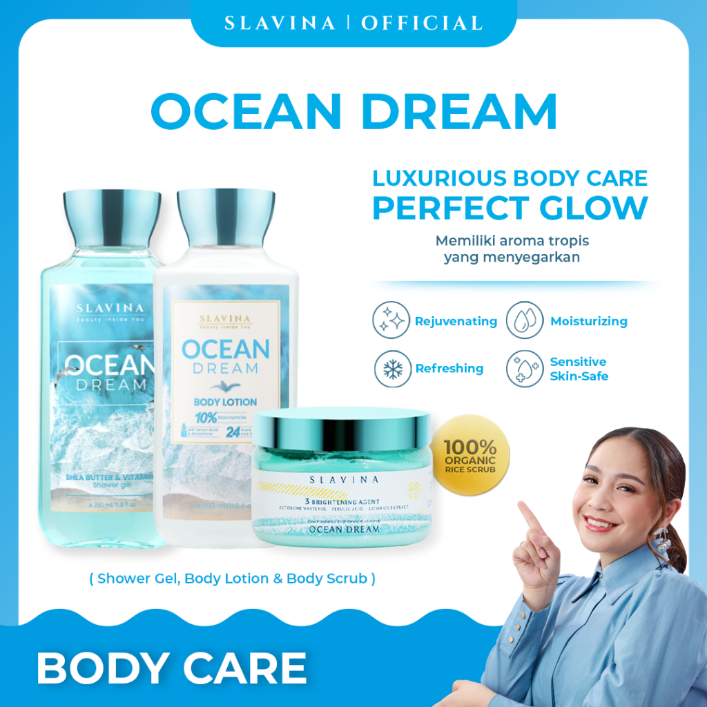 Jual SLAVINA Paket Body Care Ocean Dream | sabun hand body lotion dan ...