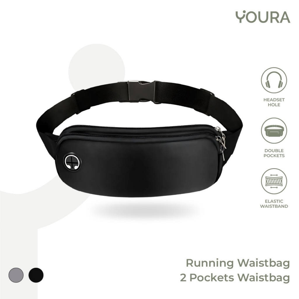 Jual YOURA - Tas Pinggang Olahraga 2 Pocket Jogging Waistbag Sport Tas ...