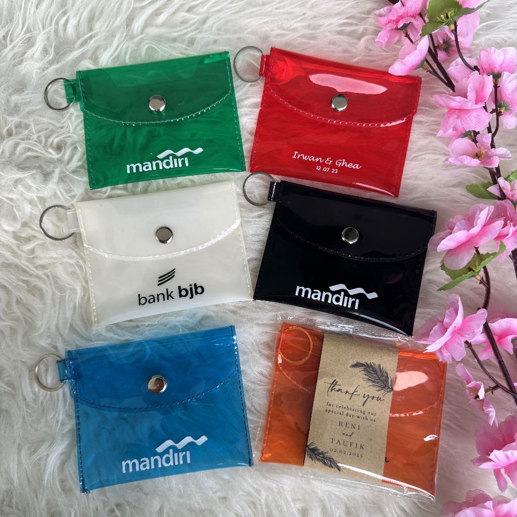 Jual Dompet Koin Card Holder Transparan Custom Sablon Nama Atau Logo ...