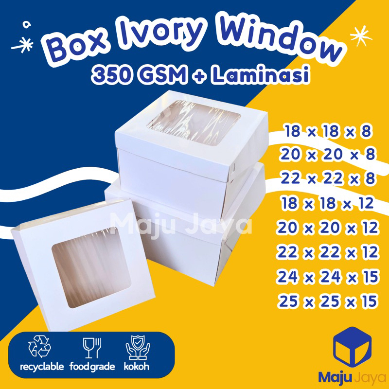 Jual Maju Jaya - Box Ivory Window Duplex Coated Laminasi / Kotak Kue ...