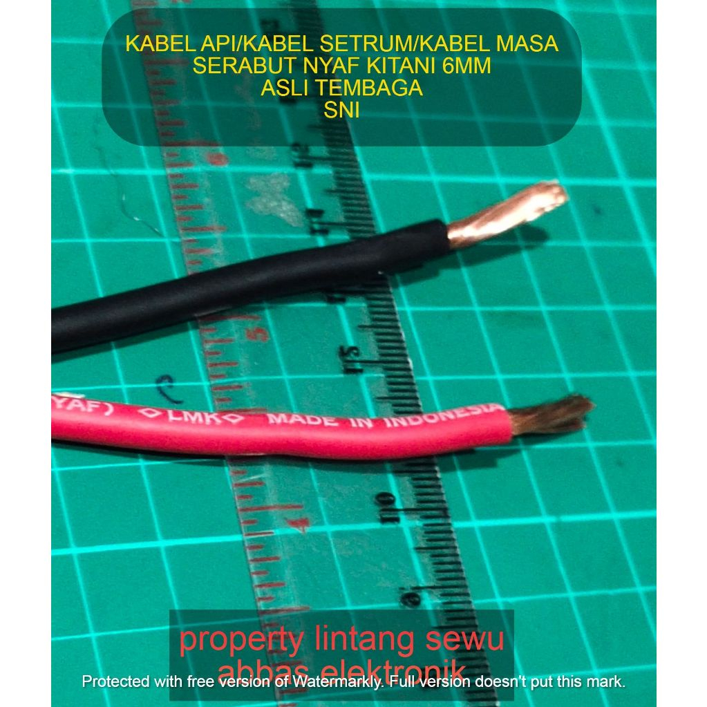 Jual KABEL AKI KABEL SERABUT NYAF 6MM KITANI KABEL API KABEL MASA KABEL ...