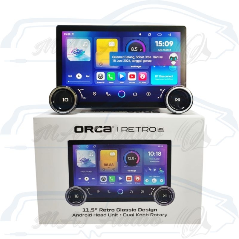 Jual Head Unit Android ORCA RETRO Series ADR-9510 2K QLED RAM 6/256GB ...