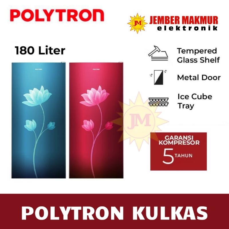 Jual POLYTRON KULKAS HANDLE 180 LITER 1 PINTU TINGGI PRB 189 POLYTRON ...