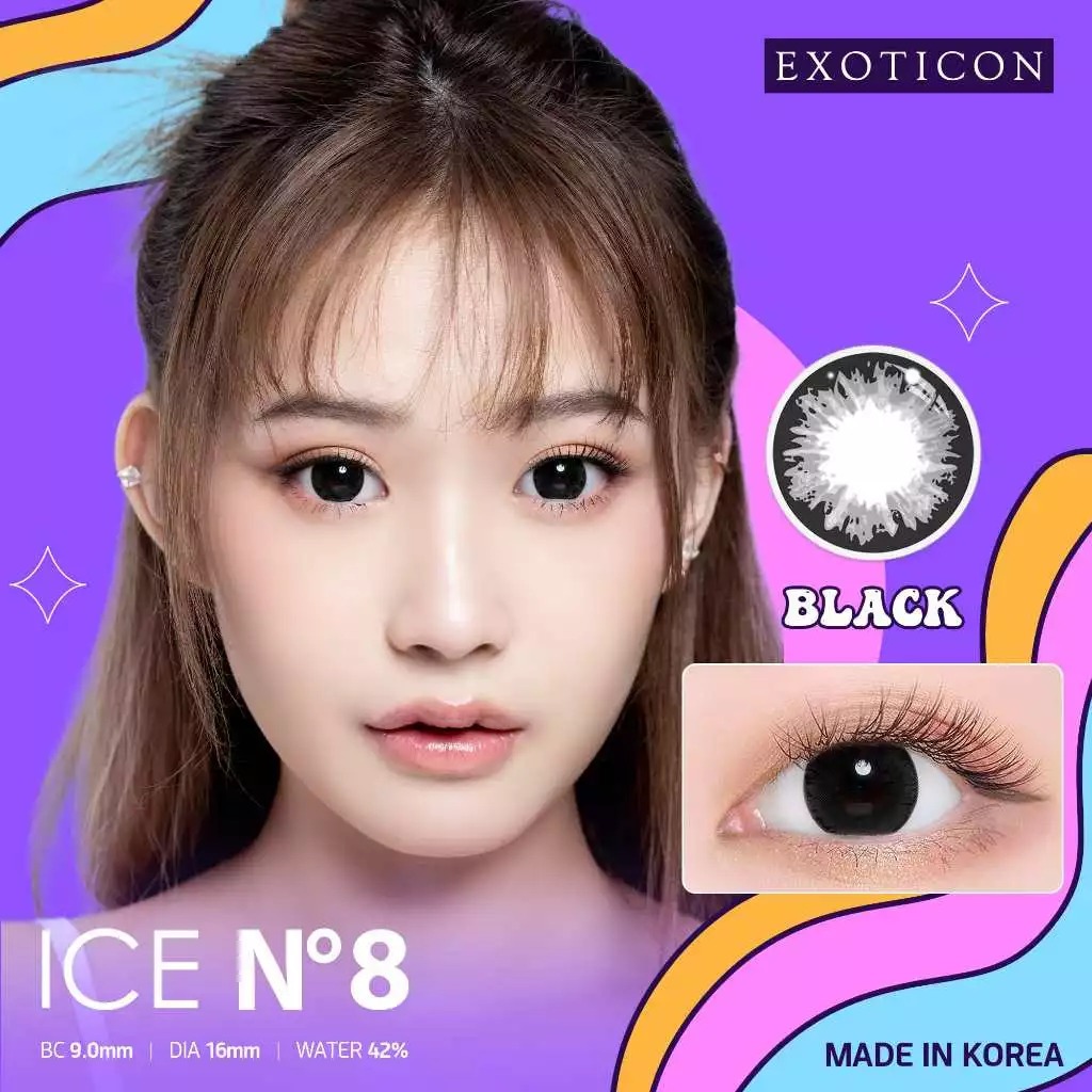 Jual SOFTLENS X2 ICE N8 BIG EYES BLACK NORMAL S,D -10,00 DIAMETER 16MM ...