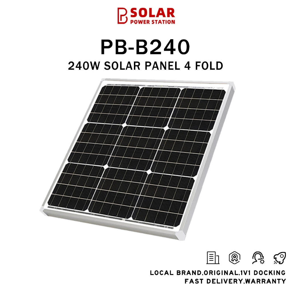 Jual PB SOLAR Panel 4 Lipat Pengisian Cepat Tahan Air Portabel (240W ...