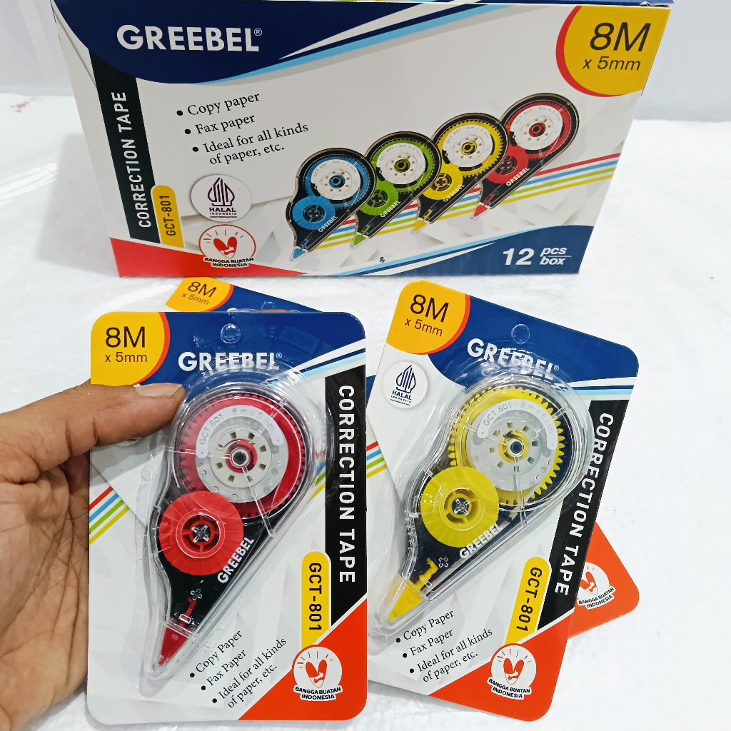 Jual TIP X ROLL KERTAS CORECTION TAPE GREEBEL 8M GCT-801 | Shopee Indonesia