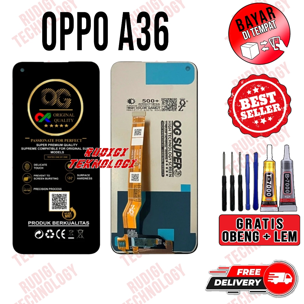 Jual Lcd Touchscreen OPPO A36 Original Oem Fullset GRATIS LEM OBENG | Shopee Indonesia
