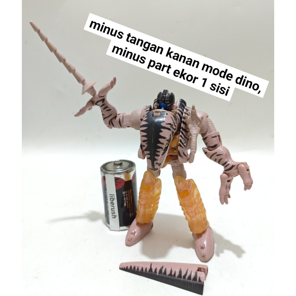 Jual Vintage transformers beast wars dinobot 1997 dinosaur velociraptor ...