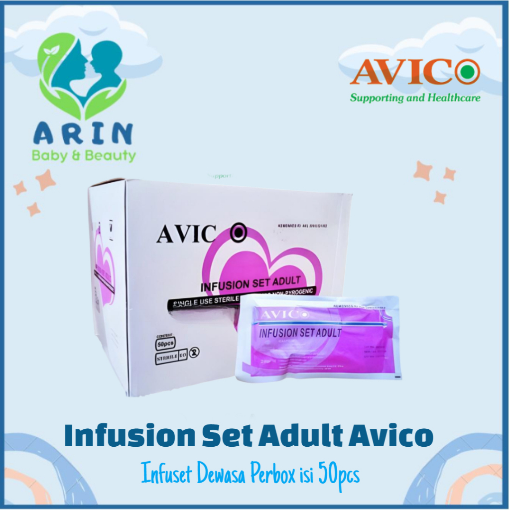 Jual Infuset Dewasa Selang Infus set AVICO Per Box isi 50 pcs Infusion ...