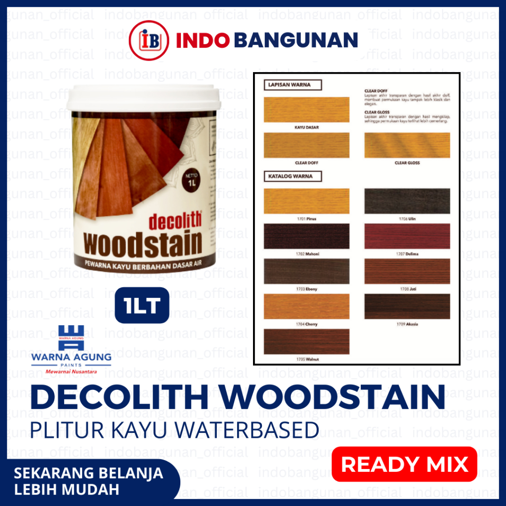 Jual POLITUR PLITUR PELITUR WARNA AGUNG DECOLITH WOODSTAIN CAT PELAPIS ...
