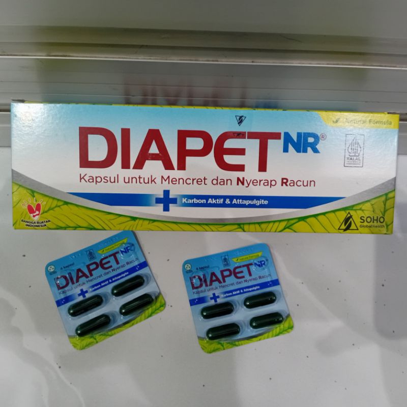 Jual DIAPET NR 1 strip - kapsul untuk mencret dan Nyerap Racun | Shopee Indonesia