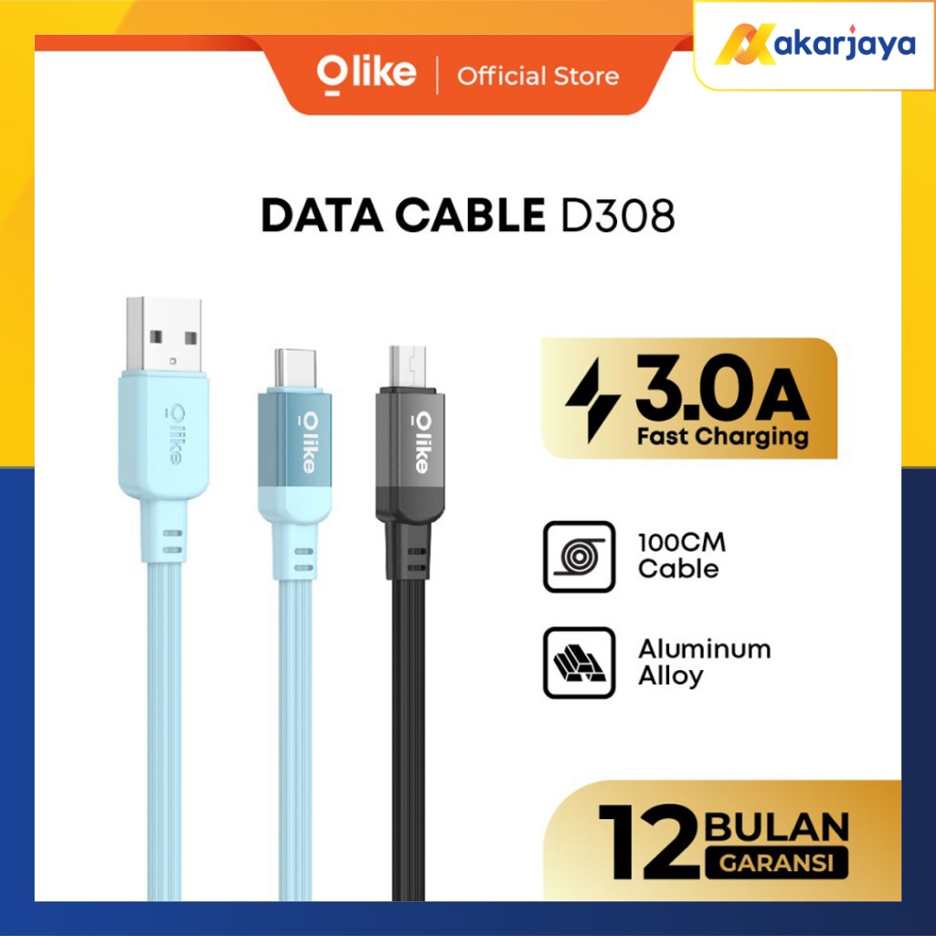 Jual OLIKE D308 KABEL DATA CABLE CHARGER FAST CHARGING MICRO TYPE C 2.4A 100CM | Shopee Indonesia