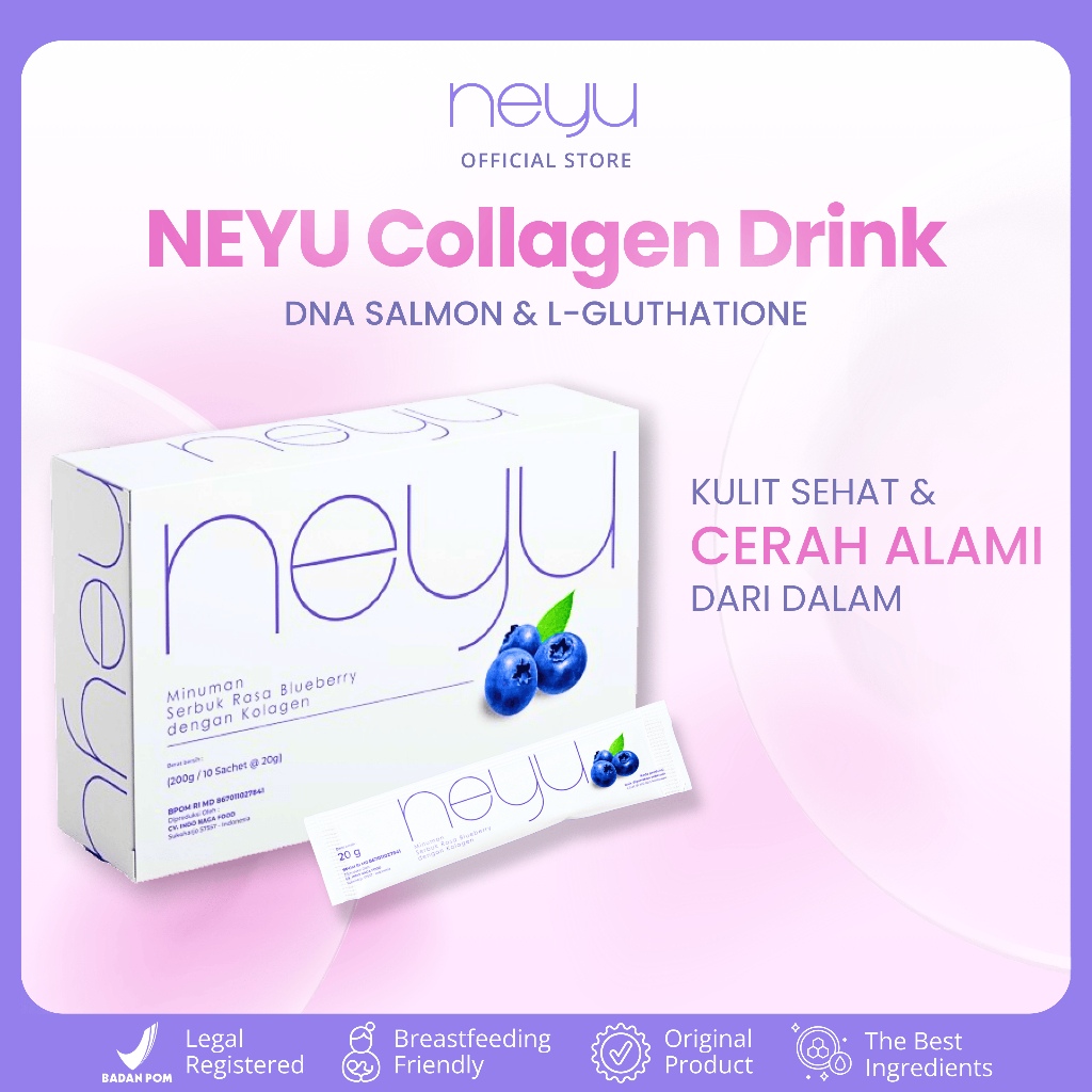 Jual NEYU Collagen Drink Pemutih Kulit Gelap dari dalam DNA Salmon Antioksidan 200g | Shopee ...
