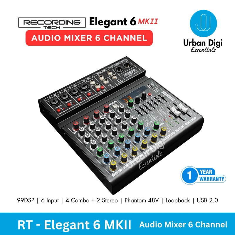 Jual Recording Tech RT Elegant 6 MKIII - Mixer Audio 6 Channel, 99DSP ...