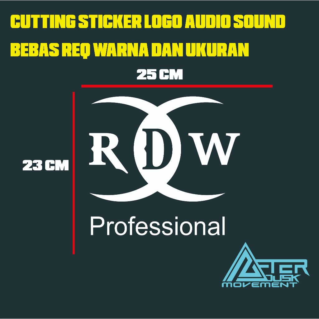 Jual CUTTING STICKER RDW PROFESSIONAL JUMBO 25X23CM , LOGO AUDIO MUSIC ...