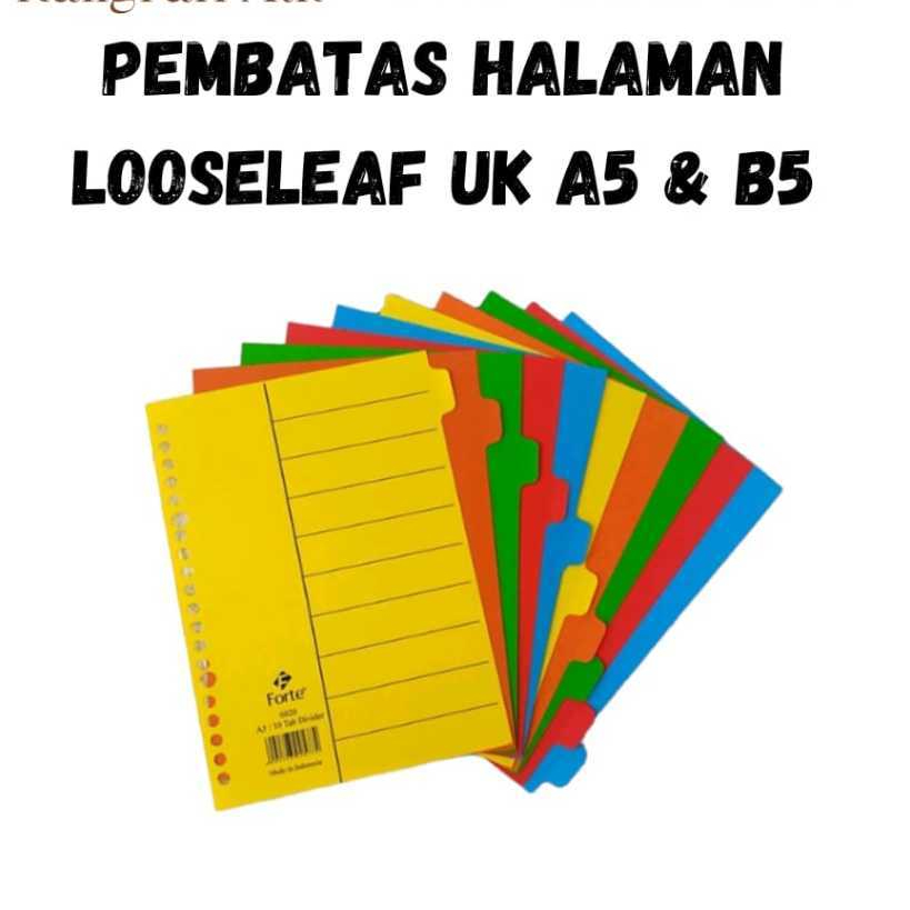 Jual (1pack isi=5-10Lbr) Pembatas halaman looseleaf UK A5 & B5 | Shopee ...