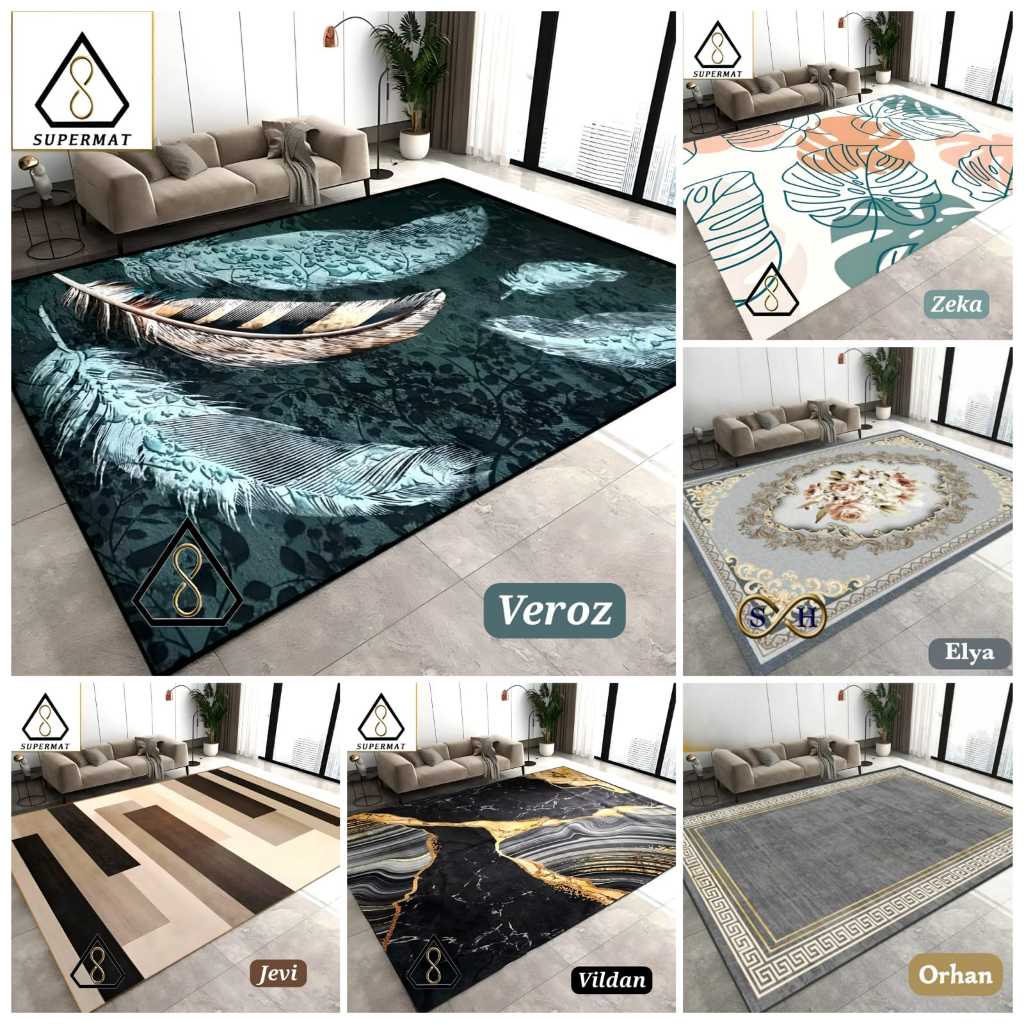 Jual Karpet Lantai Aesthetic Ruang Tamu Size 100x150 cm Style Eropa ...