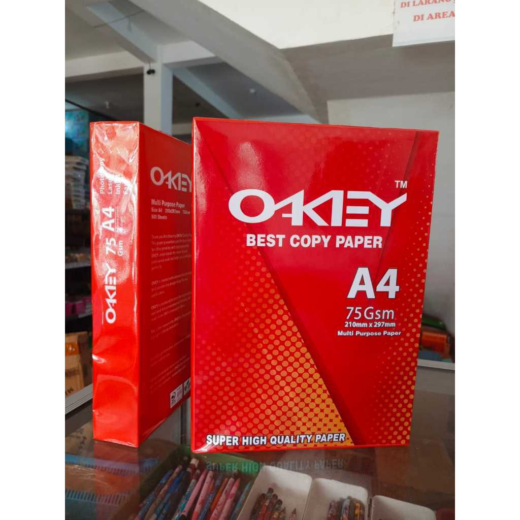 Jual (1RIM=500Lbr) Kertas Print / Fotocopy Kertas HVS OKEY A4 75 gsm by ...