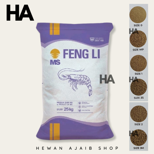 Jual 1 Kg FENGLI 0 1 2 2A MP 3S 3M PELET PAKAN IKAN UDANG LOBSTER MS FENG LI TENGGELAM KAIOHJI ...