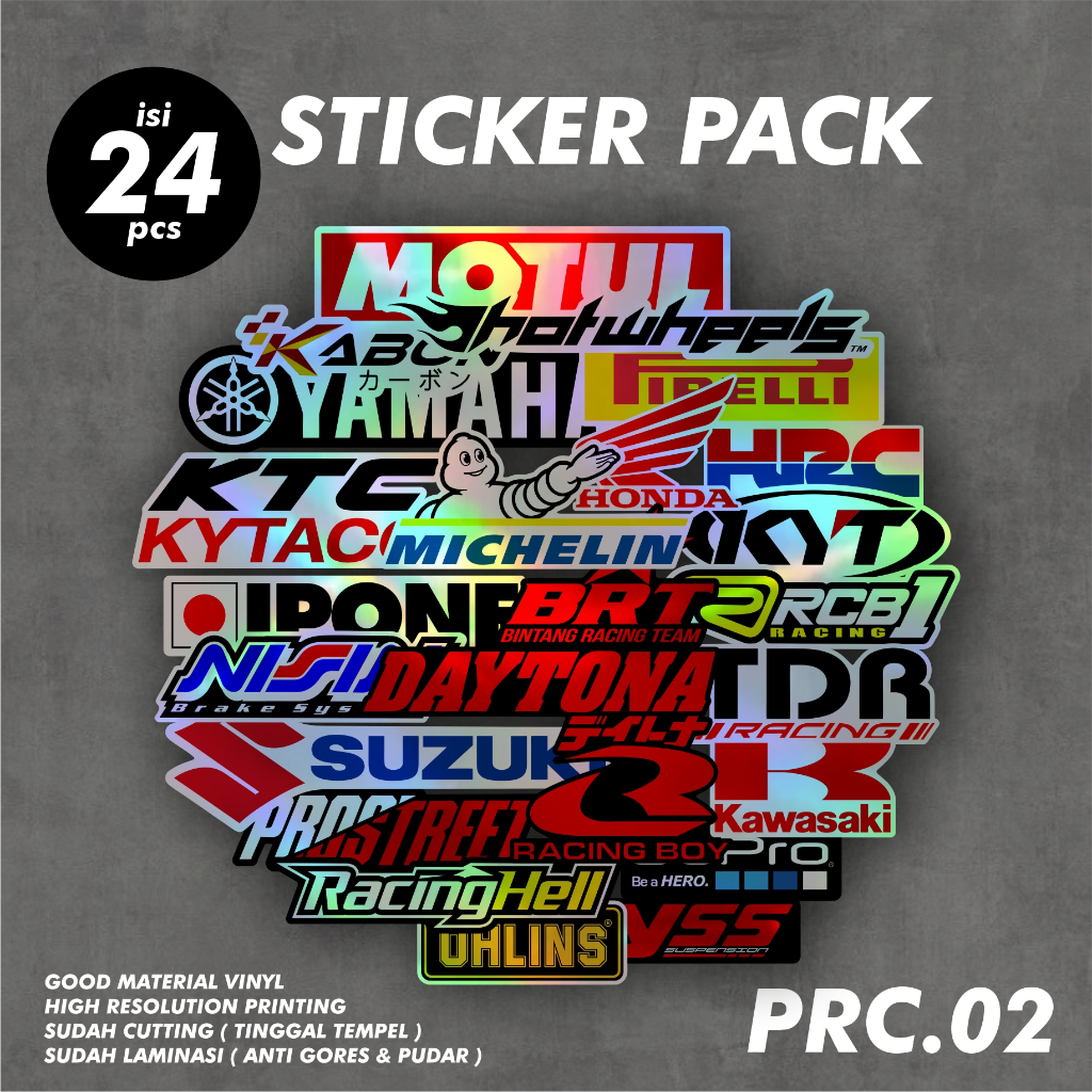 Jual 24 Lembar Sticker Racing / Sticker pack / Sticker Sponsor ...