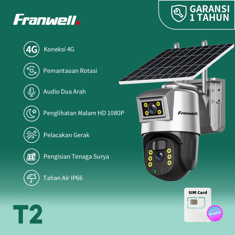 Jual Franwell Kamera luar ruangan surya Lensa ganda nirkabel tahan air ...