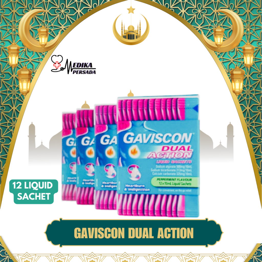 Jual Gaviscon Dual Action 12 Sachet Liquid Obat Maag Asam Lambung ...