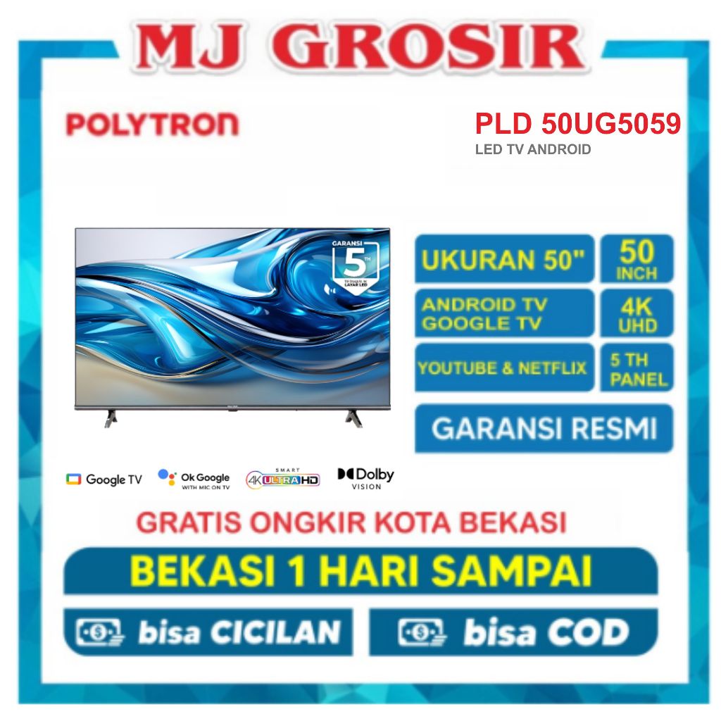 Jual LED TV POLYTRON 50" 50UG9959 / 50UG5059 NEW 50 INCH ANDROID TV ...
