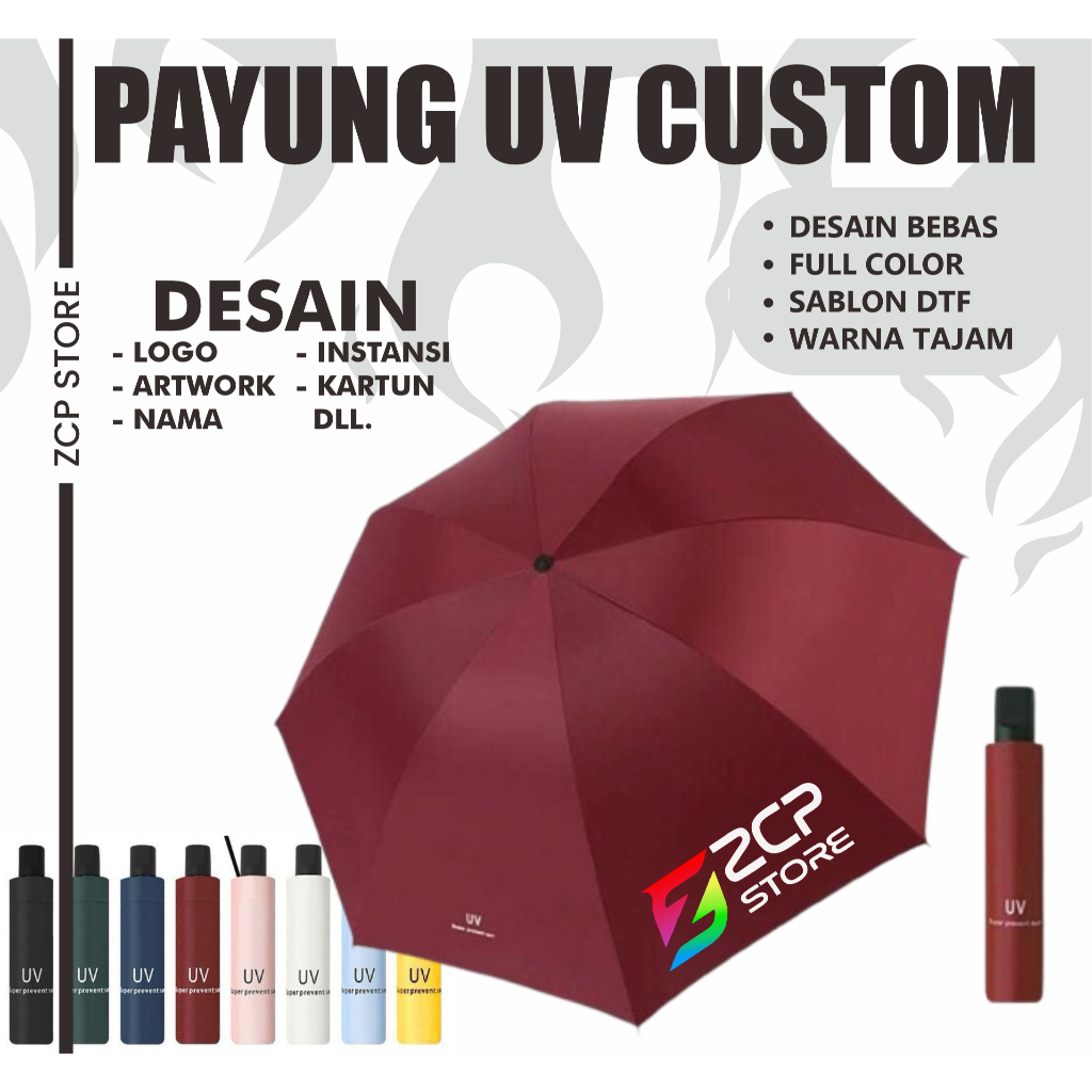 Jual PAYUNG LIPAT UV CUSTOM PREMIUM I PAYUNG CUSTOM I PAYUNG OTOMATIS ...