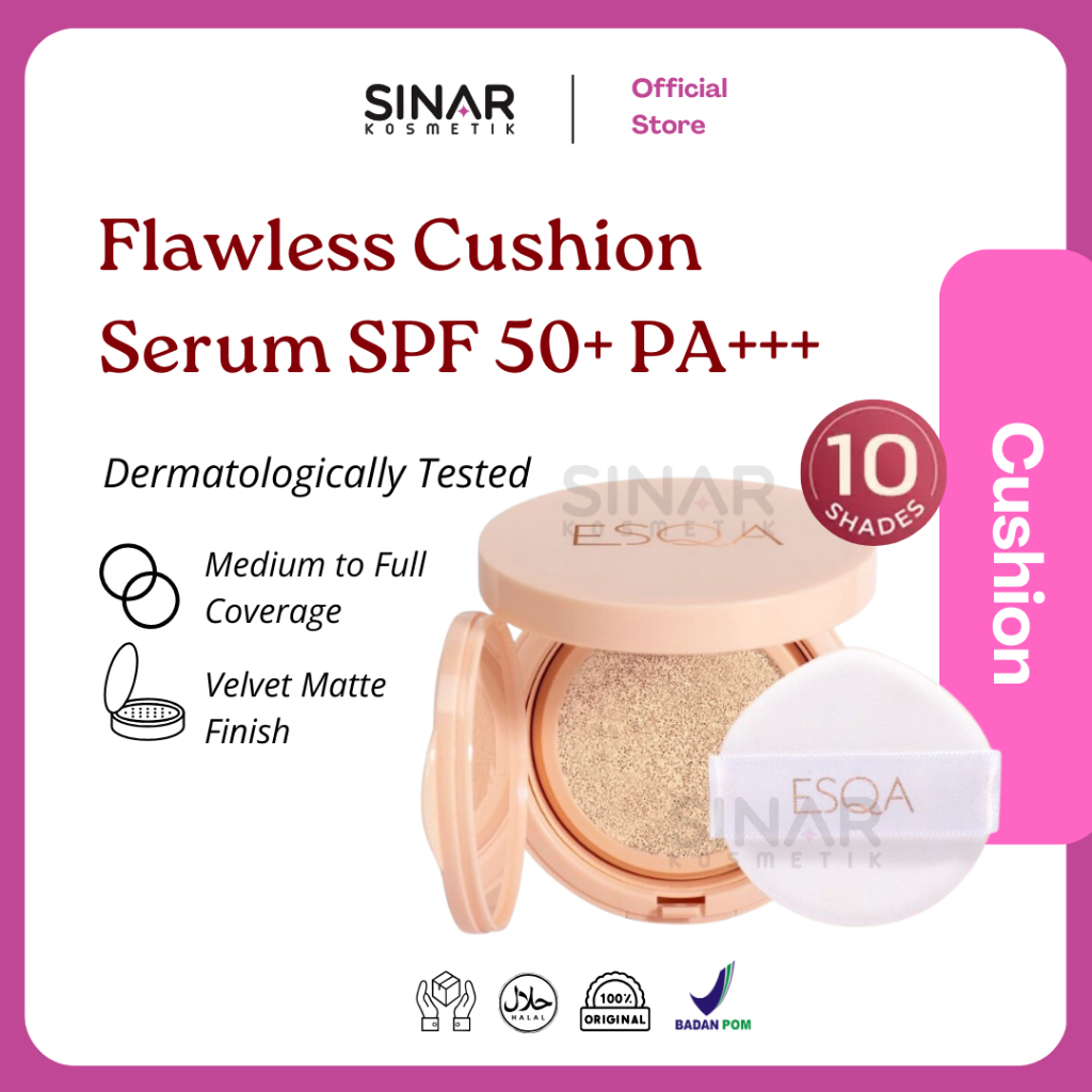 Jual ESQA Flawless Cushion Serum SPF 50+ PA+++ | Cushion Foundation ...