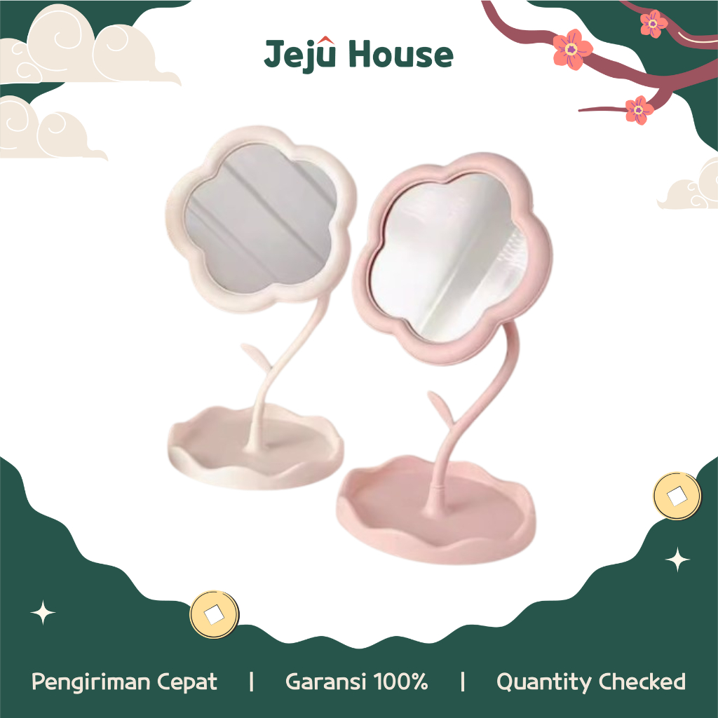 Jual Jeju House Cermin Stand Aesthetic Bunga Beauty Mirror Tulip Flower ...