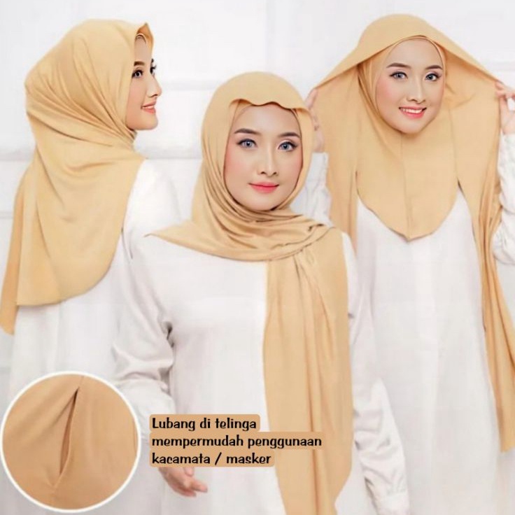 Jual PASMINA INSTAN INNER LEHER JERSEY/ Jilbab Pashmina Inner Jersey ...