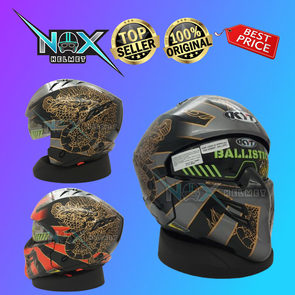 Jual Helm KYT BALLISTIC Modular Motif Dragon Fullface Halfface | Shopee ...