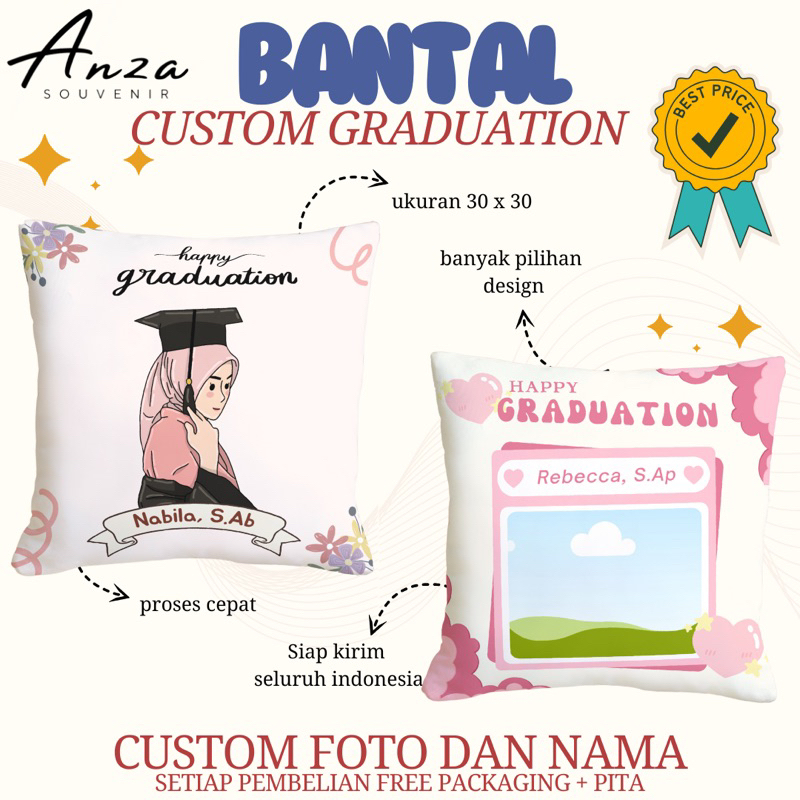 Jual BANTAL GRADUATION / BANTAL FOTO WISUDA / BANTAL CUSTOM KADO WISUDA ...