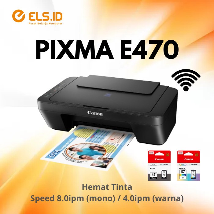 Jual Printer All-In-One Canon PIXMA E470 Wireless | Shopee Indonesia