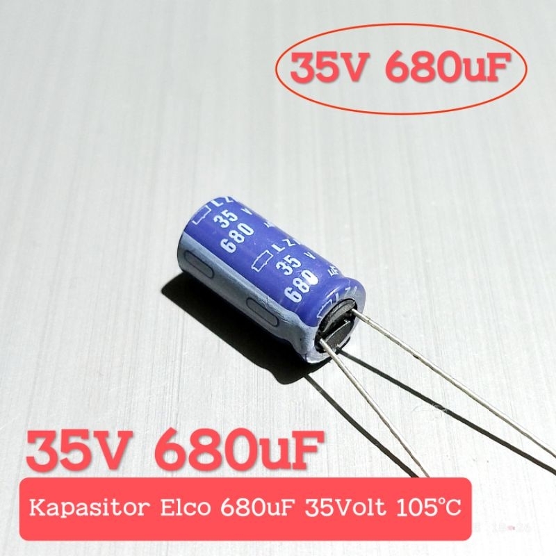 Jual CAPACITOR ELCO 35V 680UF 105°C | Shopee Indonesia
