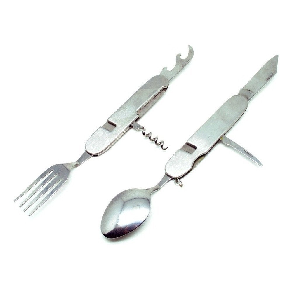 Jual Sendok Garpu Pisau Swiss Army Tools Knife EDC Multifungsi 6 in 1 ...